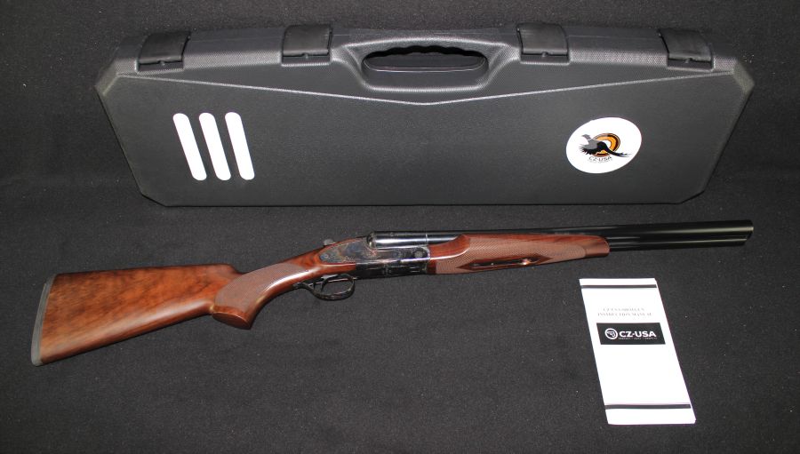 CZ Sharp-Tail Coach 12ga 20” Turkish Walnut/Case Hardened NEW 06417 - Side By Side Shotguns at ...