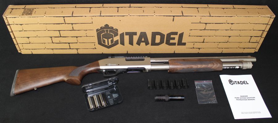 Citadel Mariner 12ga Nickel/Wood 18.5” NEW 3" FRMN1220NKL - Pump Action ...