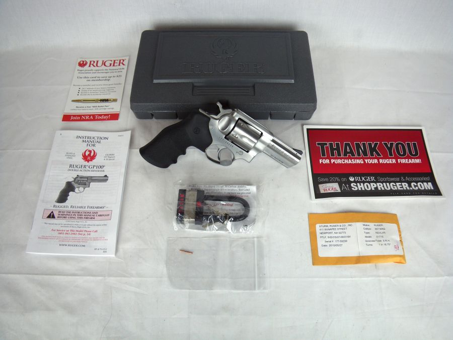 Ruger GP100 357 Mag 3" Hogue Monogrip NEW #1715 - Revolvers at ...